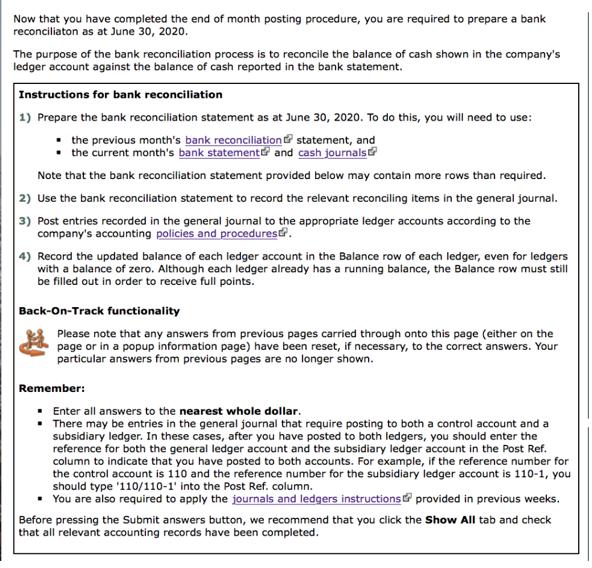 [SOLVED] Now that you have completed the end of month posting procedure ...