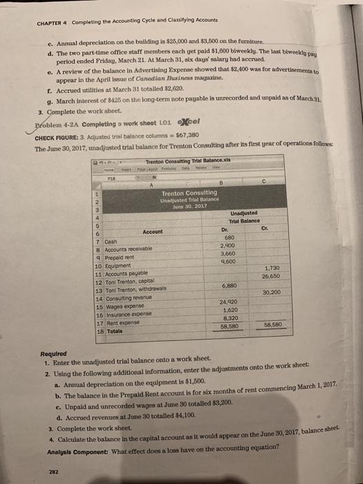 [SOLVED] Problem 4-3A Work sheet, journal entries, and financial ...